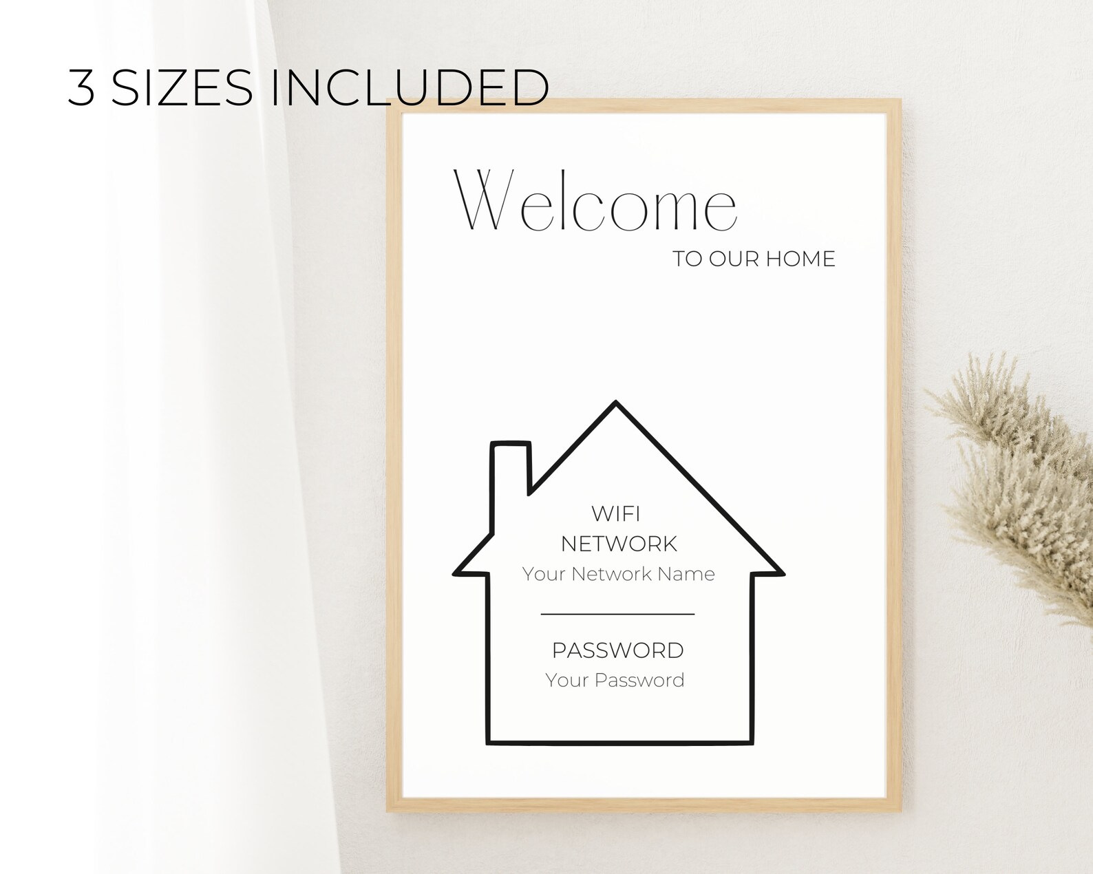 WIFI Password Sign Printable Wifi Sign WIFI Password Sign Editable Wifi ...