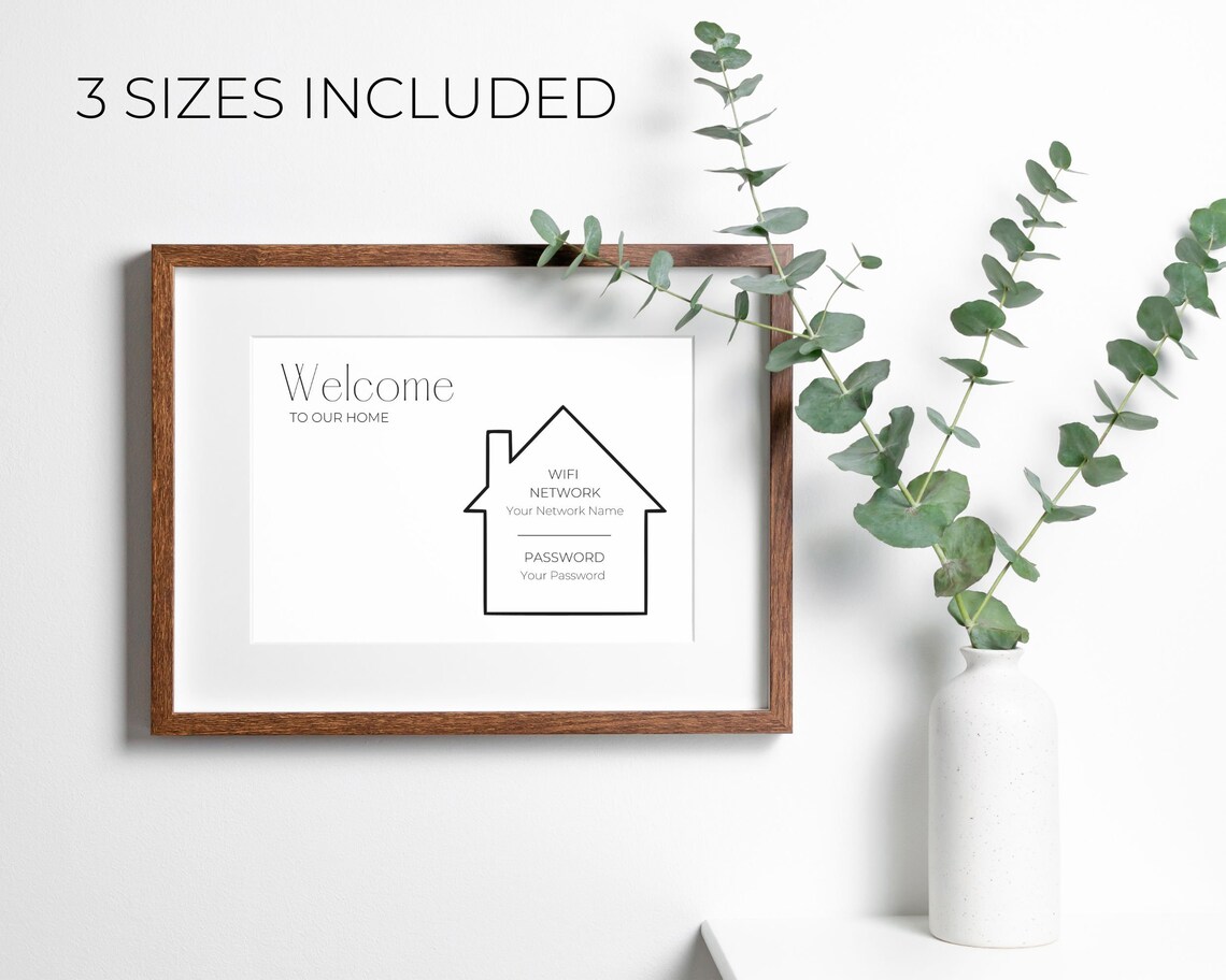 WIFI Password Sign Printable Wifi Sign WIFI Password Sign Editable Wifi ...