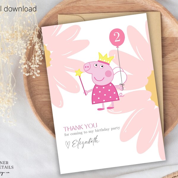 Peppa Pig Card - Etsy