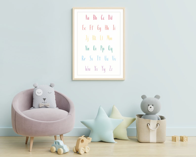 Alphabet Chart for Children's Room Nursery Decor Digital Download ...