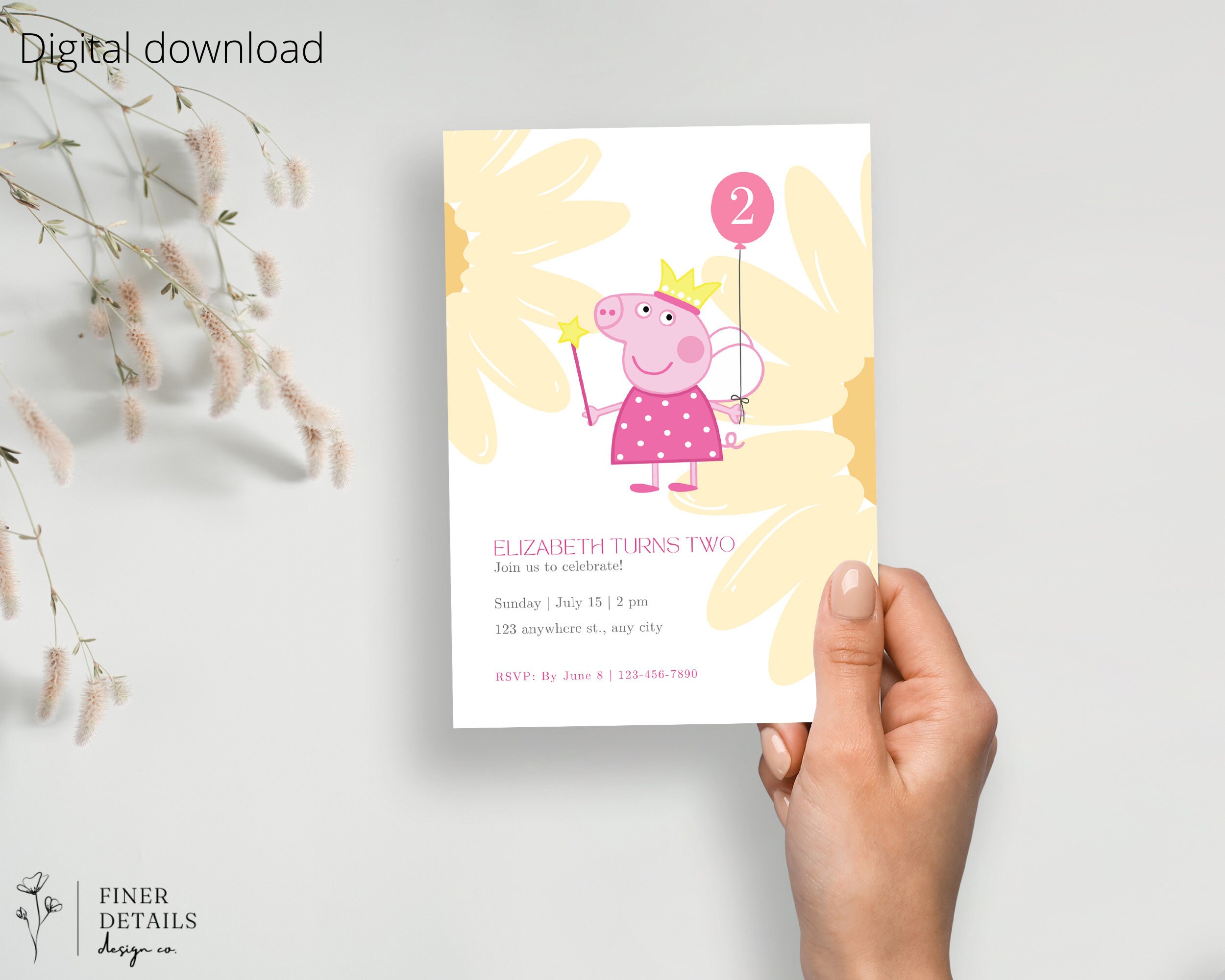 BUNDLE Printable Peppa Pig Birthday Invitation Welcome Sign - Etsy