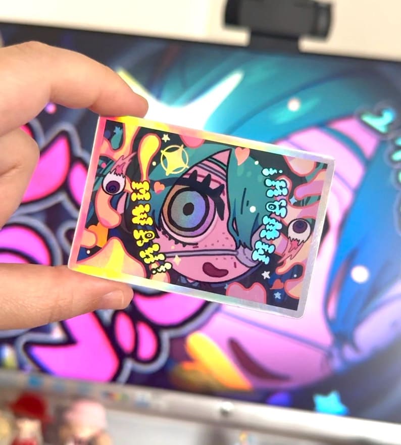 Holographic Monitoring Chibi Miku Sticker - Etsy