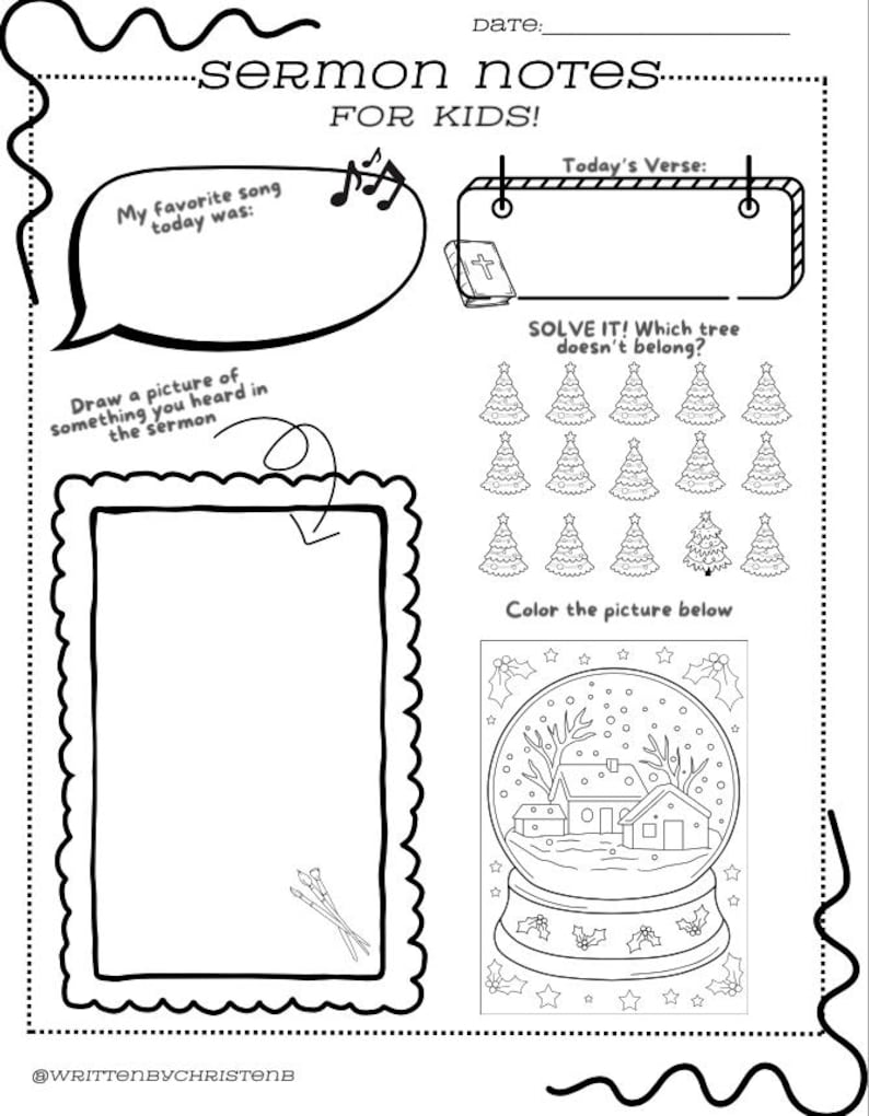 Christmas Kids Sermon Notes - Advent Week 3 - Etsy