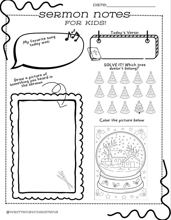 Christmas Kids Sermon Notes - Advent Week 3 - Etsy