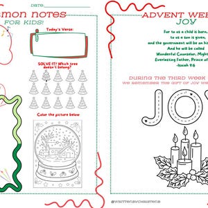 Christmas Kids Sermon Notes - Advent Week 3 - Etsy