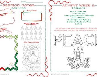 Christmas Kids Sermon Notes - Advent Week 3 - Etsy