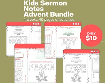 Christmas Kids Sermon Notes Advent Week 4 - Etsy