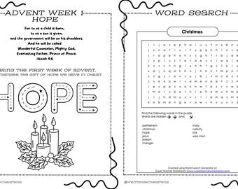 Christmas Kids Sermon Notes Advent Week 4 - Etsy