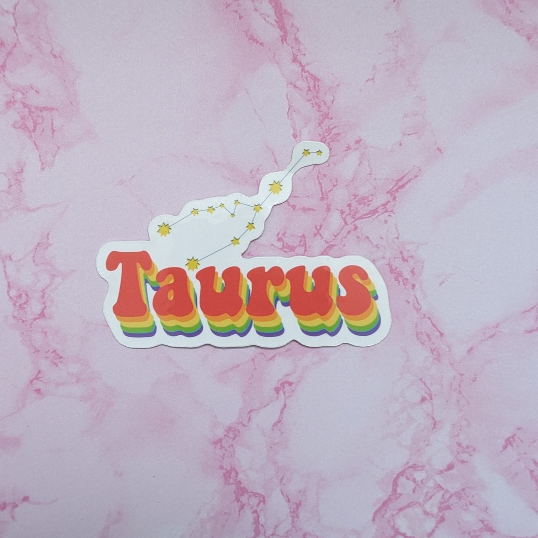 Taurus Constellation Vinyl Sticker, Star Sign, Zodiac Sticker, Retro ...