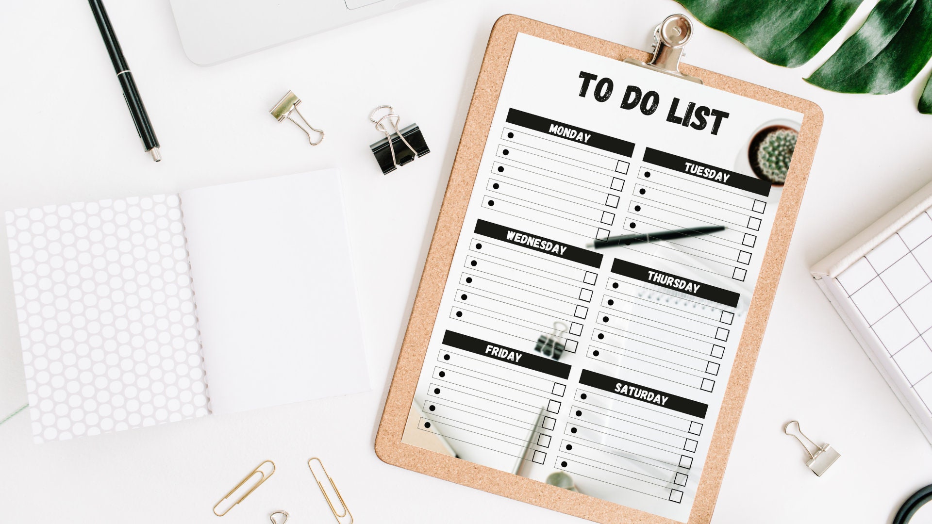 TO DO LIST | Black&white to Do List | Easy to Use to Do List - Etsy