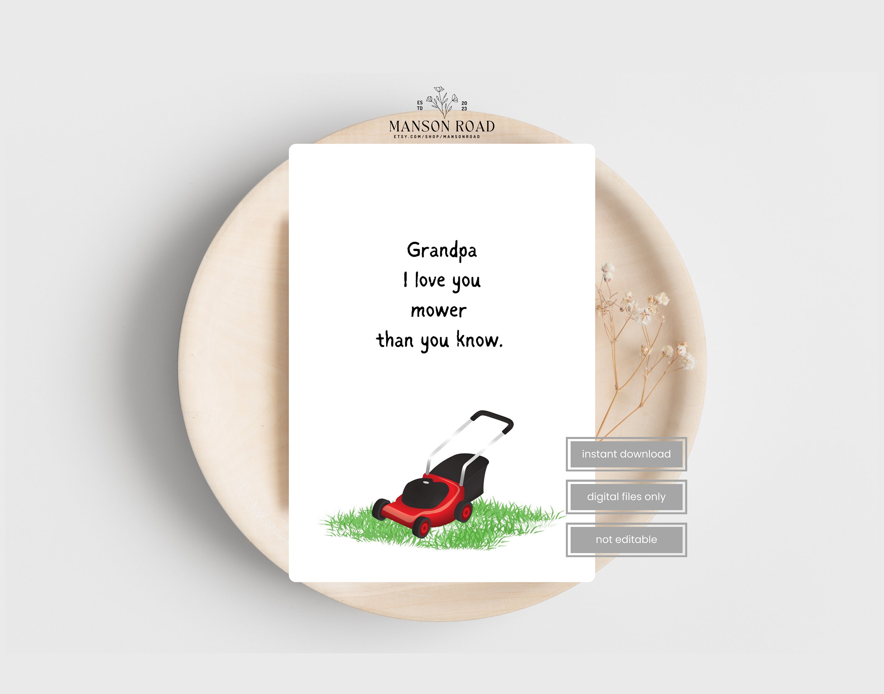 Grandparents Day Card Grandpa, I Love You More Print at Home - Etsy