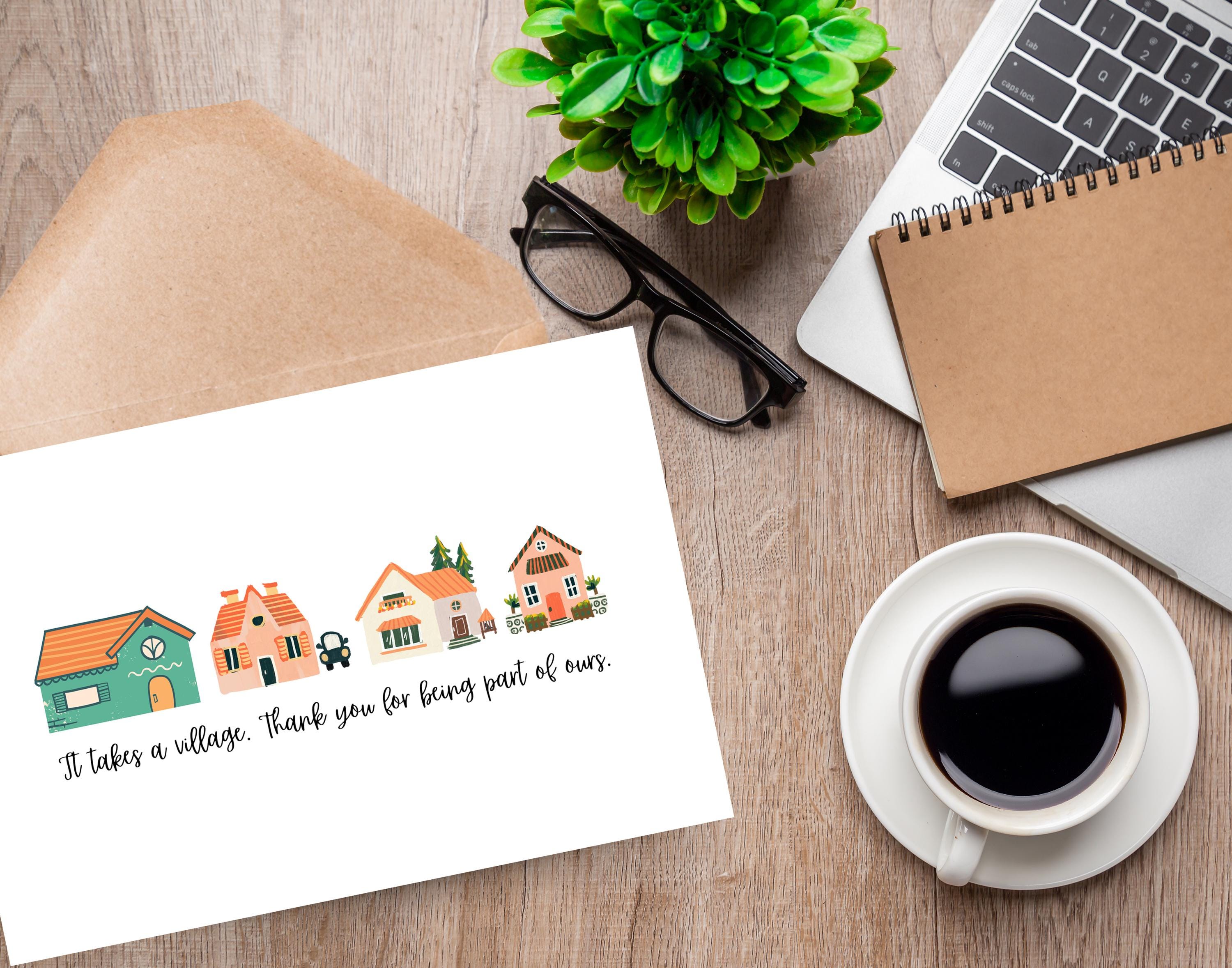 It Takes a Village Thank You Card - Heartfelt Appreciation for Your ...