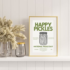 Happy Pickles Poster – National Pickle Day Art Print – Fun Pickle Facts ...