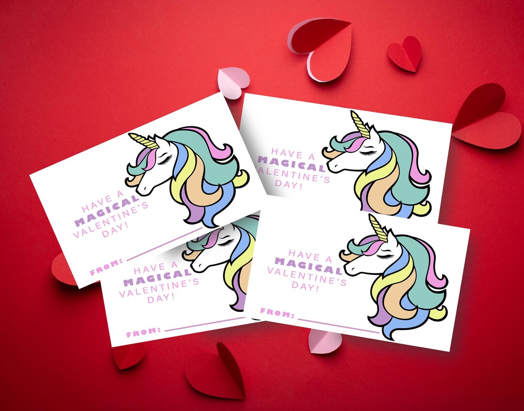Printable Unicorn Classroom Valentine Cards - Have A Magical Valentine ...