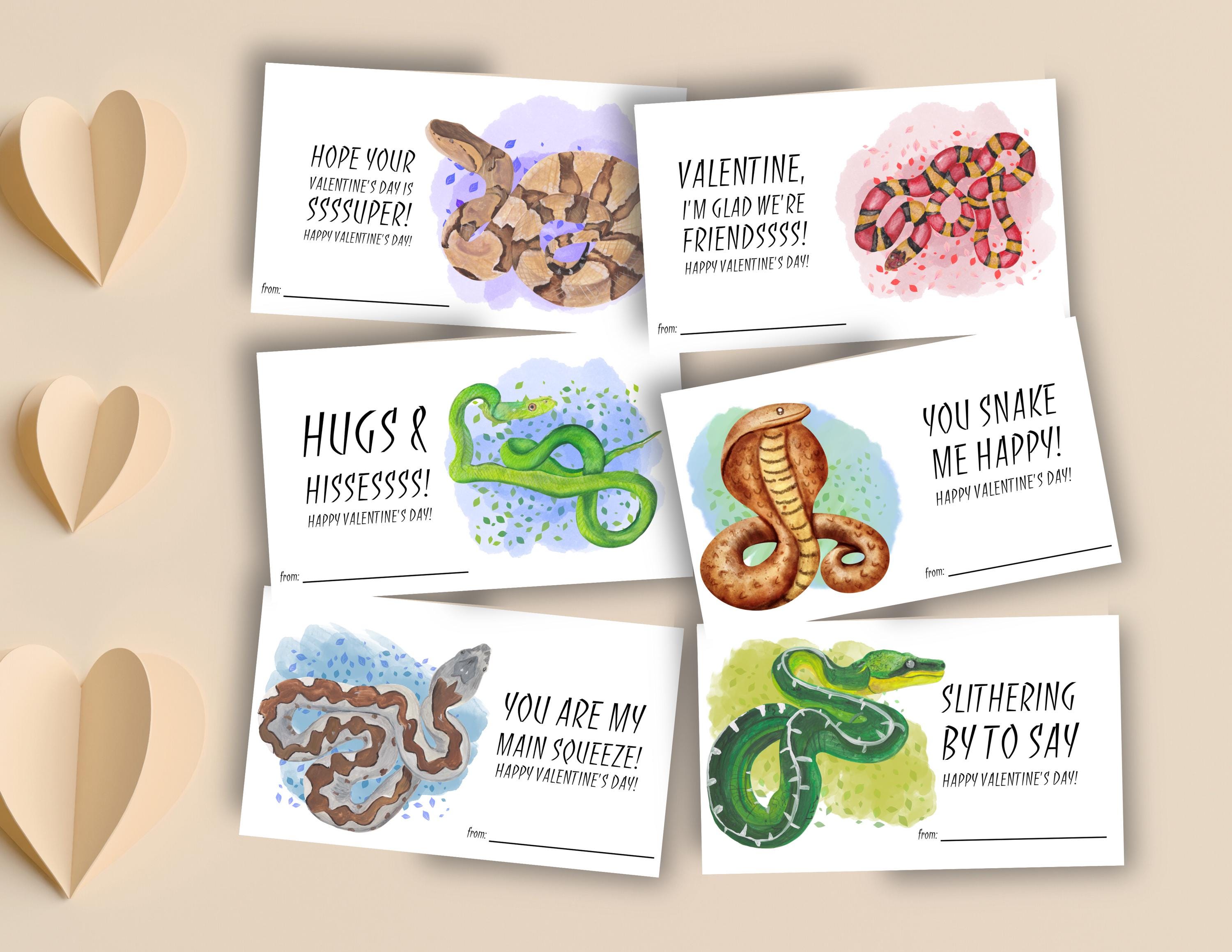 Snake Valentine Cards - Kids Classroom Printable - Digital Download - Etsy