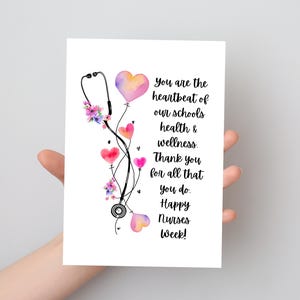 School Nurse Appreciation Card - Printable You Are an Amazing Nurse ...