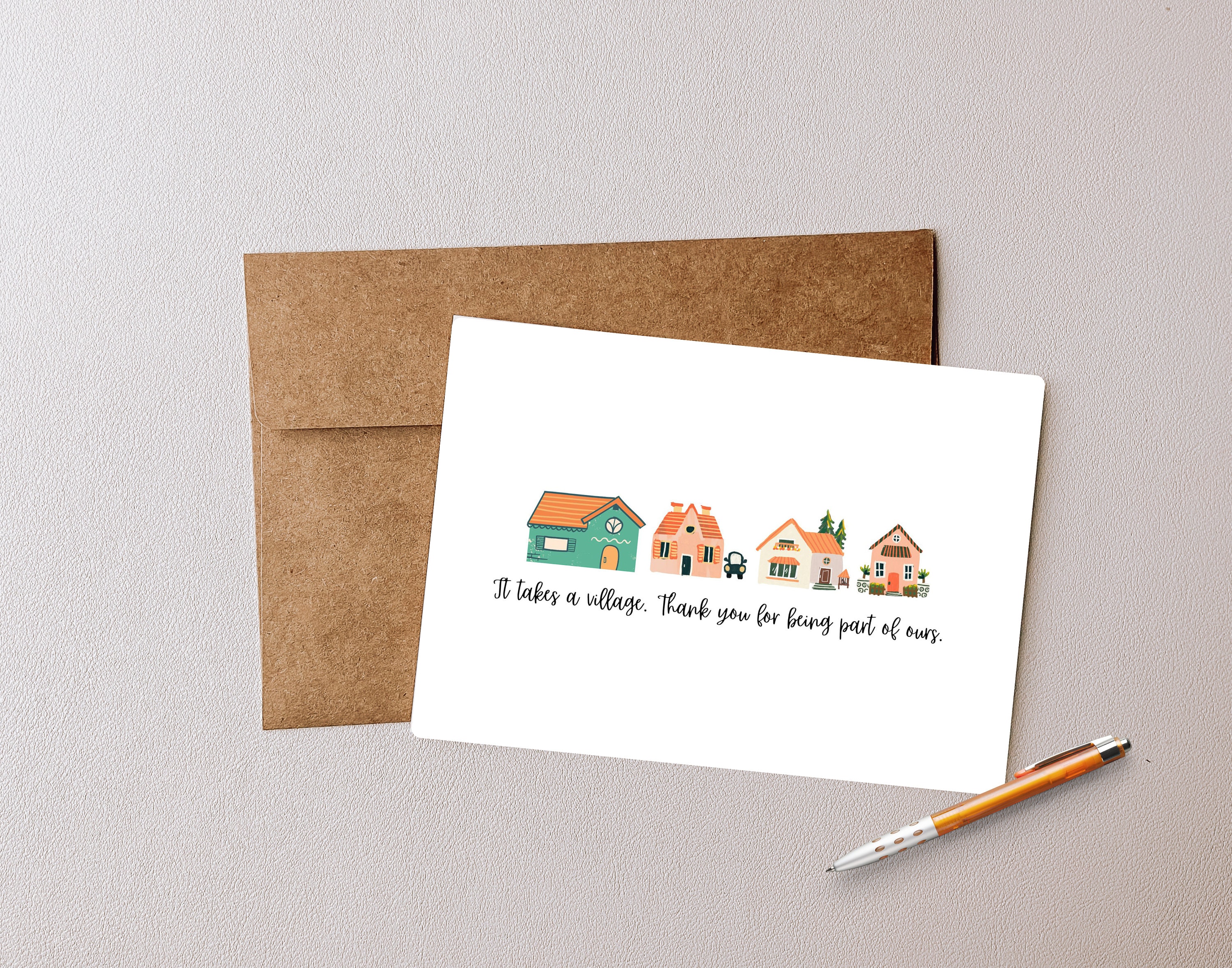 It Takes a Village Thank You Card Heartfelt Appreciation for Your ...