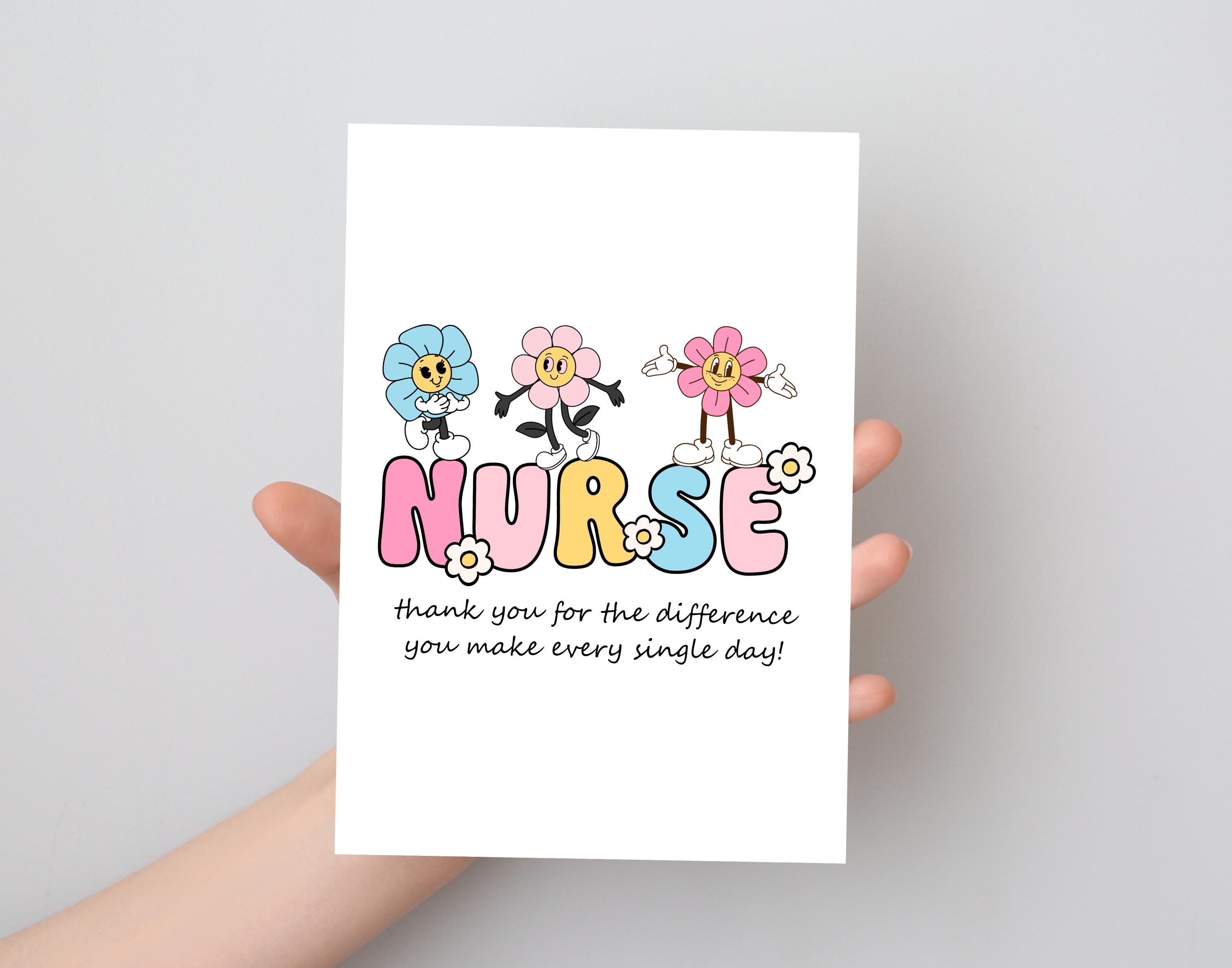 Nurse Thank You Card - Groovy Appreciation Printable - Digital Download ...