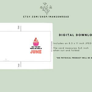 June Birthday Card - Best People Are Born - Printable June Card ...