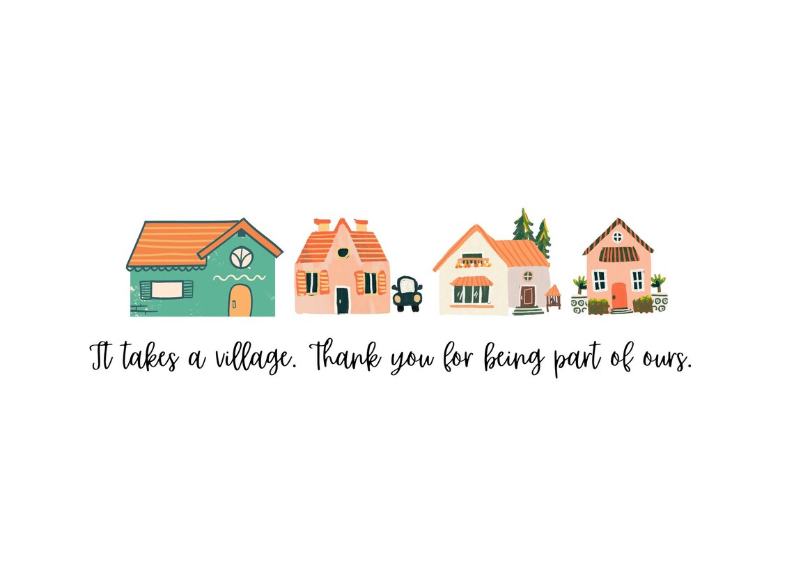 It Takes a Village Thank You for Being Part of Ours Card for Friend for ...