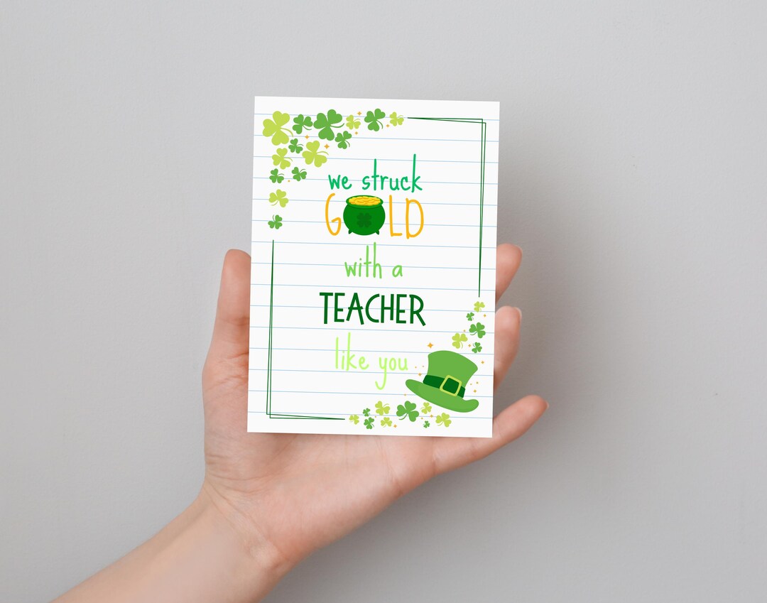 Teacher St Patrick’s Card – Appreciation Printable - Digital Download ...