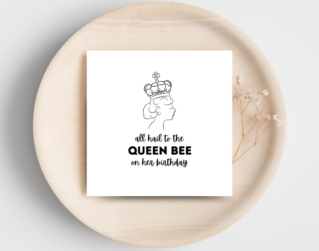 Queen Bee Birthday Card - Printable Instant Download - Etsy