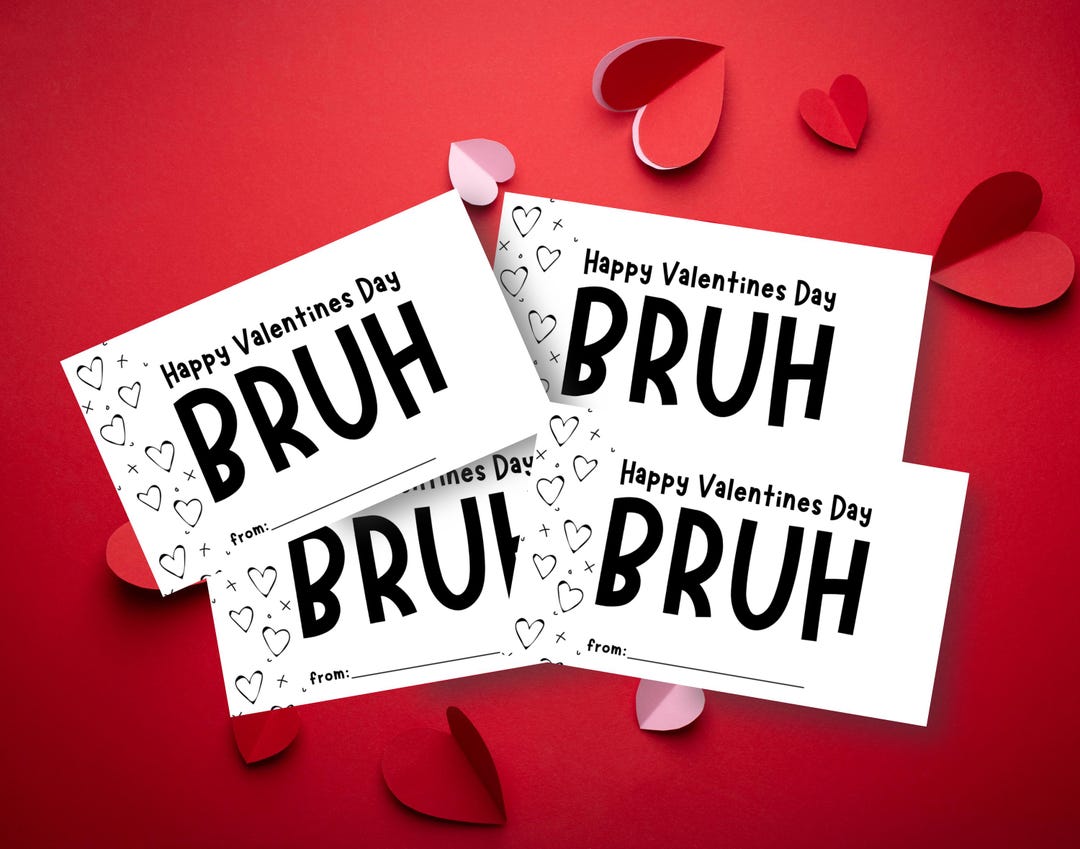 Bruh Valentines Day Cards - Printable Classroom Valentines - Digital ...