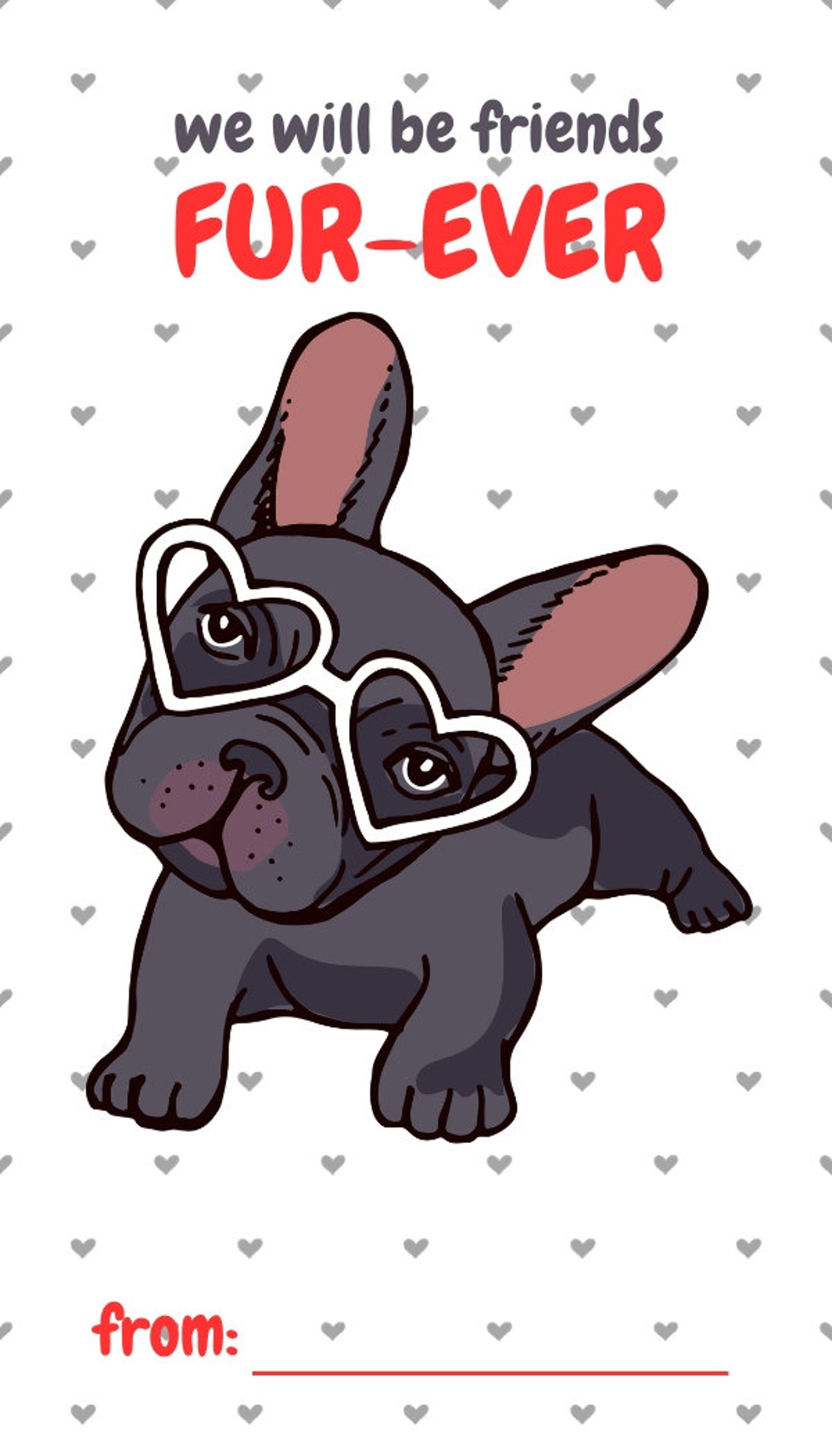 Dog Printable Valentines Classroom Valentine Exchange School Valentines ...