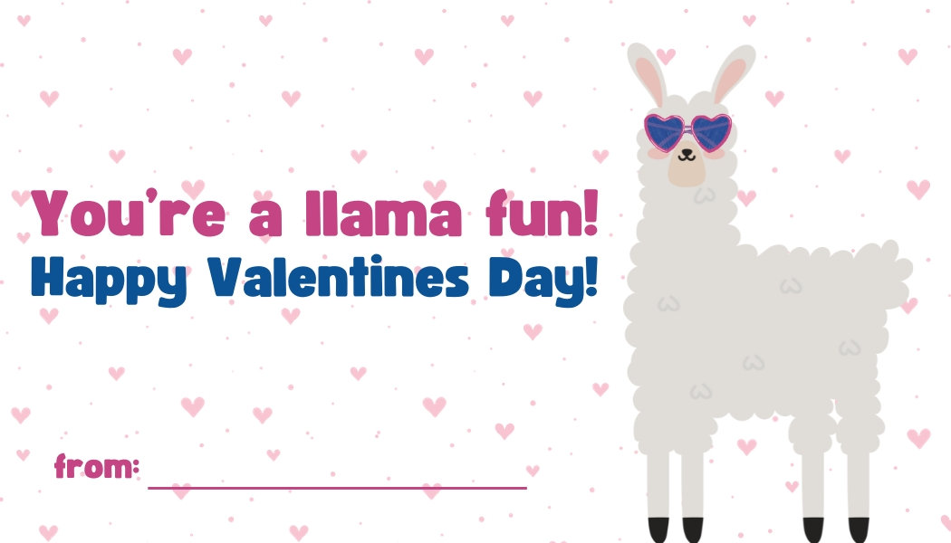 Llama Valentine Printable Classroom Valentine Exchange School ...