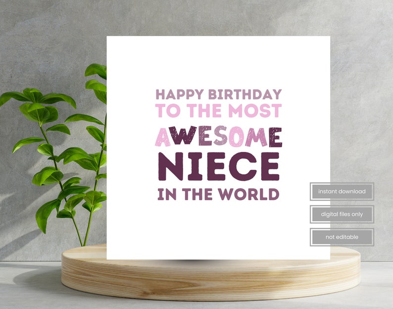 Birthday Wishes for Niece Printable Card for the Best Niece Ever ...