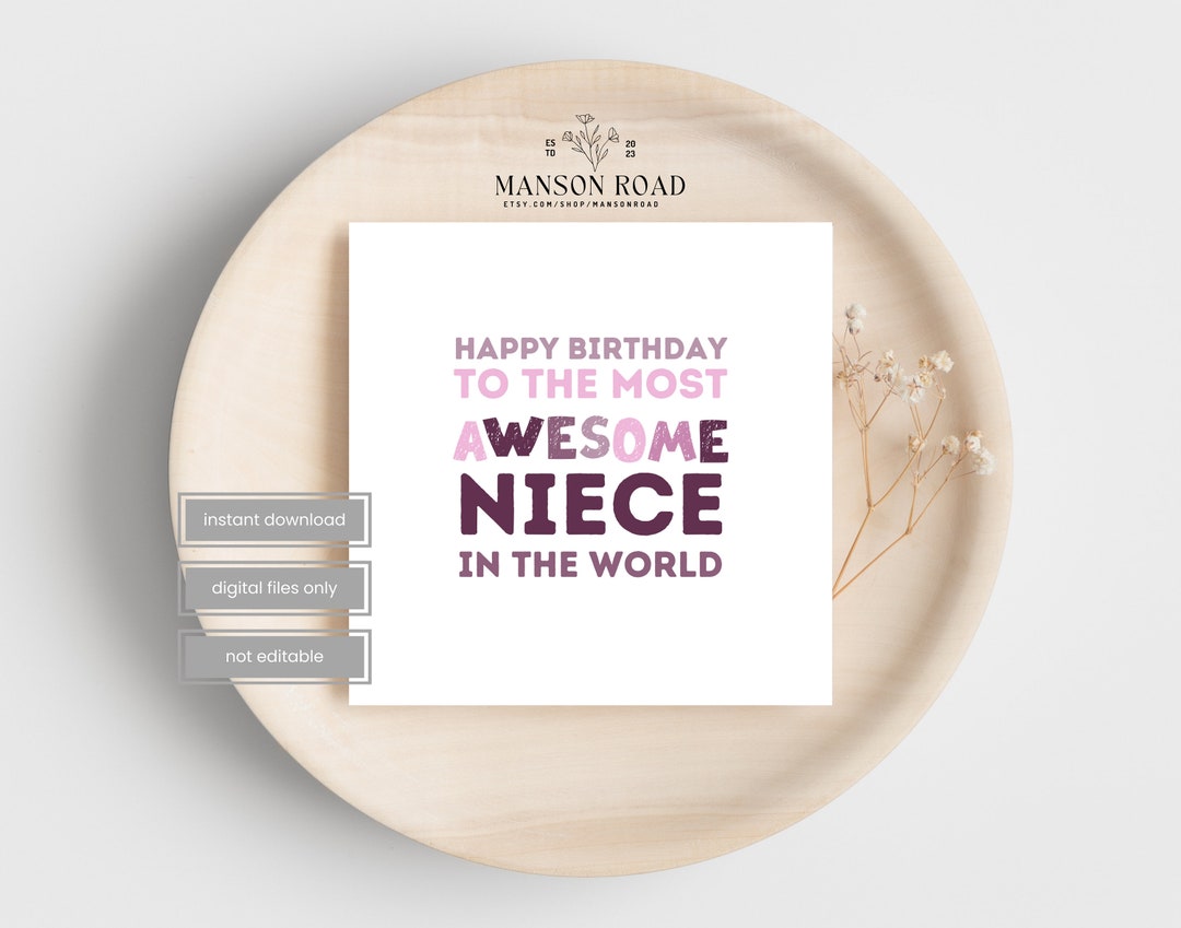 Birthday Wishes for Niece Printable Card for the Best Niece Ever ...