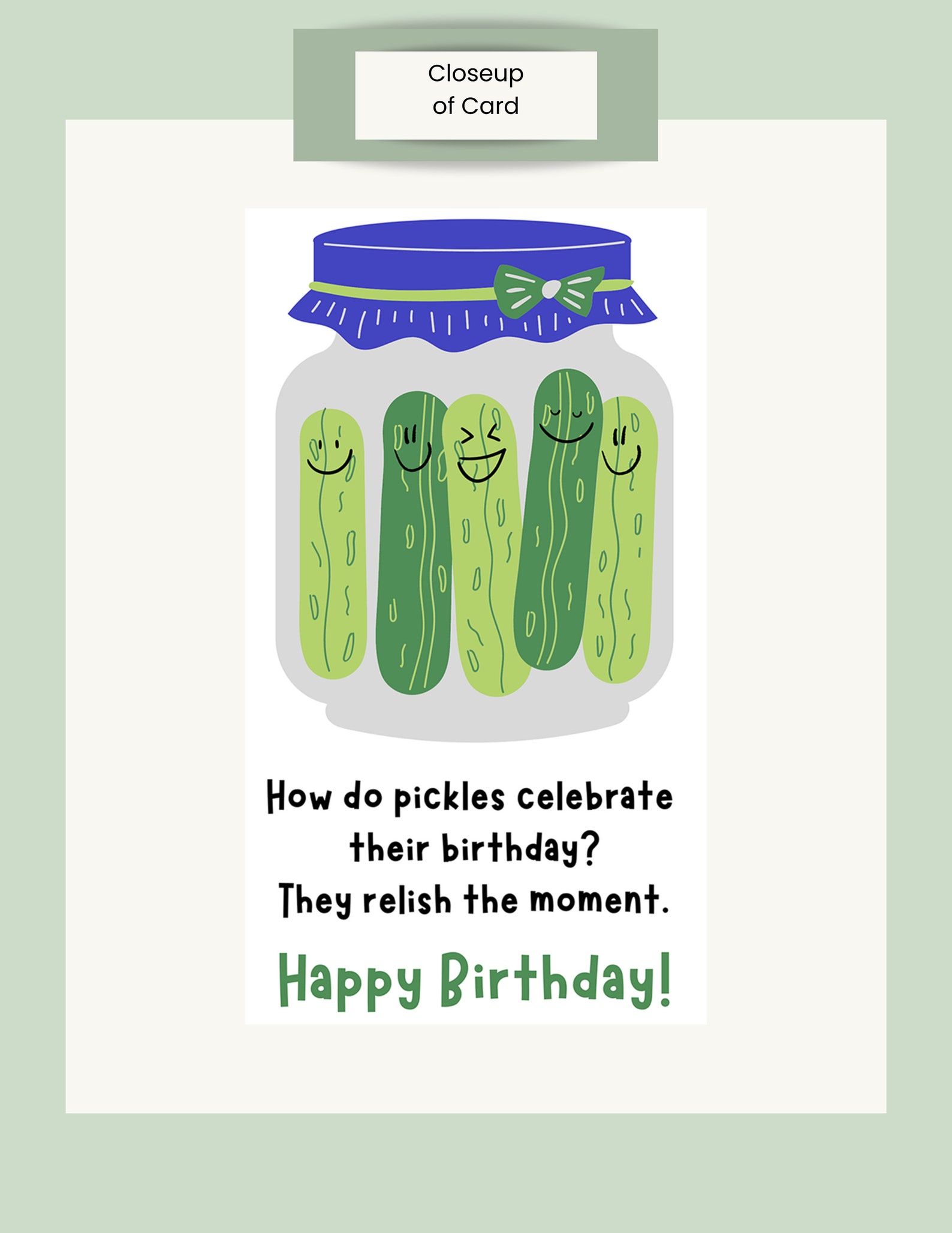 Funny Pickle Joke Birthday Card - Printable How Do Pickles Celebrate ...