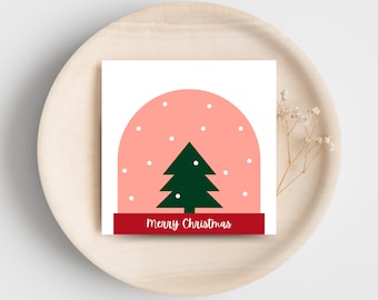 Pink Christmas Border Printable Card - Festive Holiday Greeting - Etsy