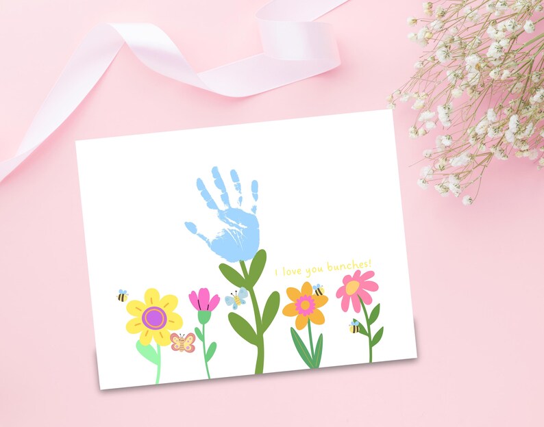 I Love You Bunches Handprint Craft – Printable Flower Keepsake Gift ...