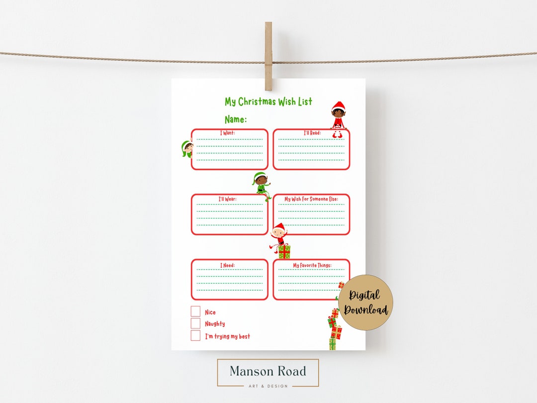 Christmas Wish List Official Letter to Santa Letter to - Etsy