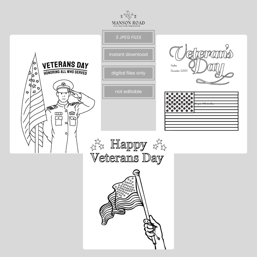 Veterans Day Coloring Sheets – Printable USA Flag and Patriotic Designs ...