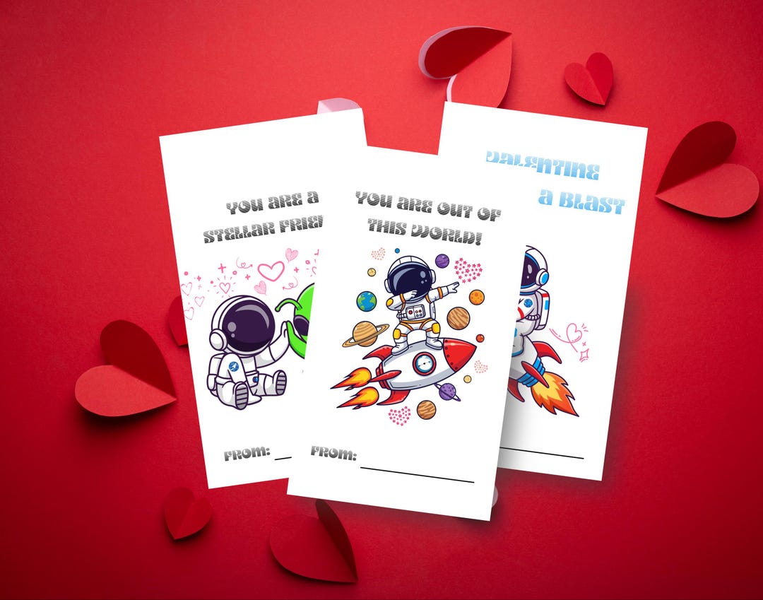 Astronaut & Alien Valentine Cards – Classroom Printable – Digital ...
