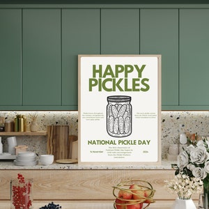 Happy Pickles Poster – National Pickle Day Art Print – Fun Pickle Facts ...