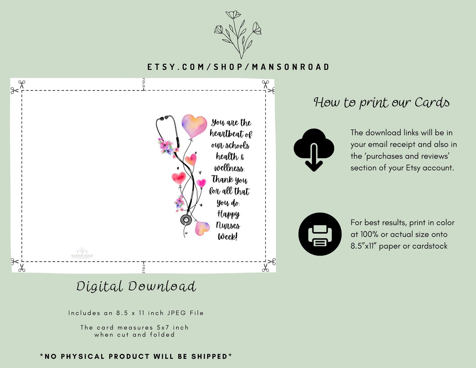 School Nurse Appreciation Card - Printable You Are an Amazing Nurse ...