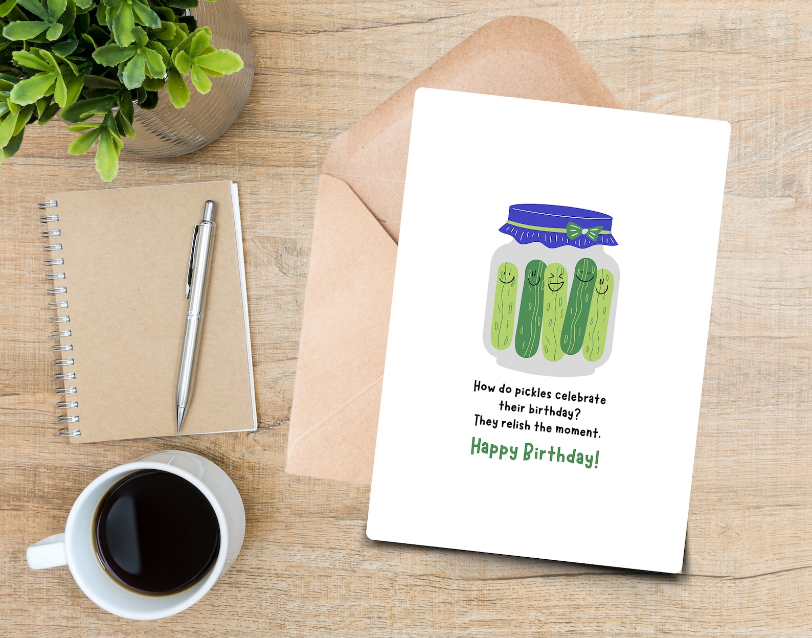Funny Pickle Birthday Card – ‘they Relish the Moment’ Pun – Printable ...