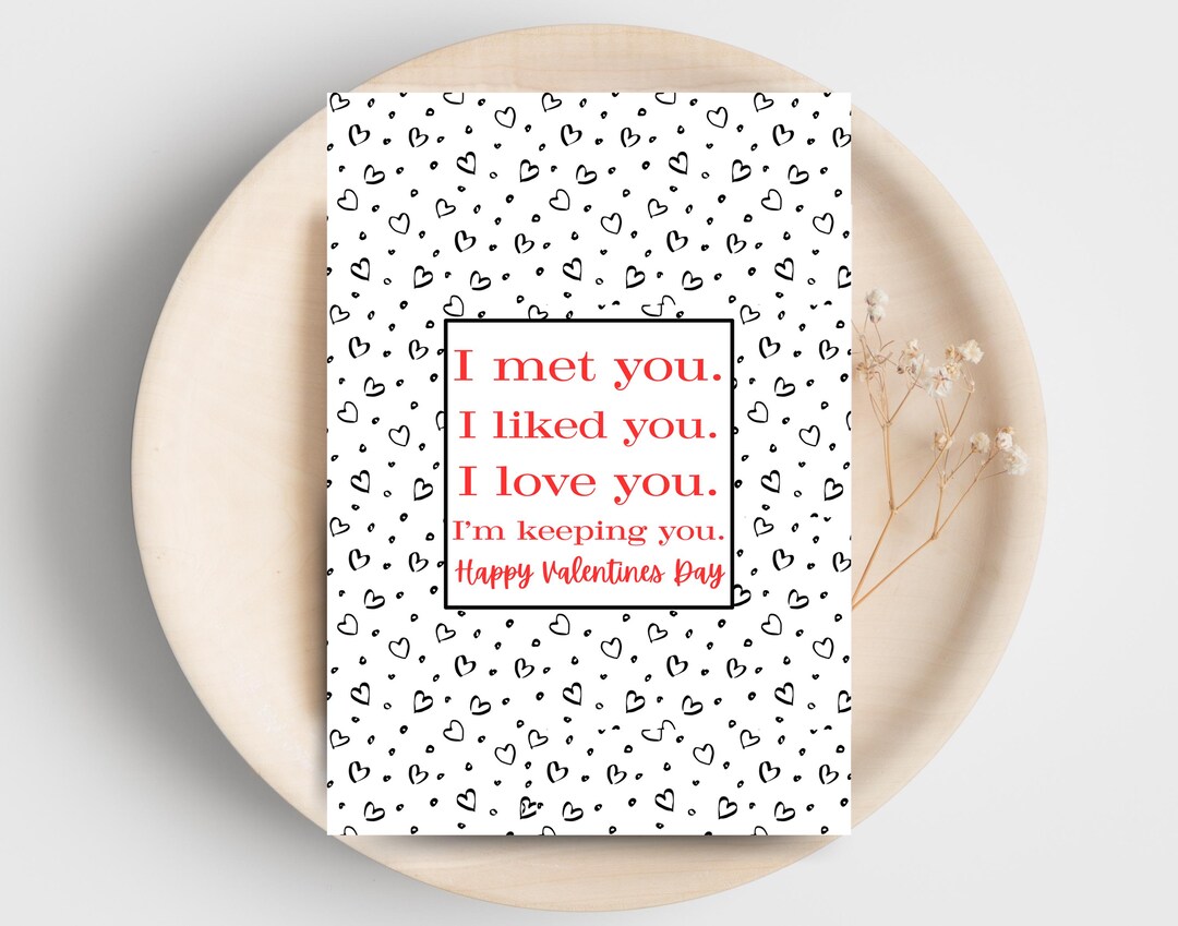 Printable I Love You Valentine's Day Card Romantic Valentine's Day ...