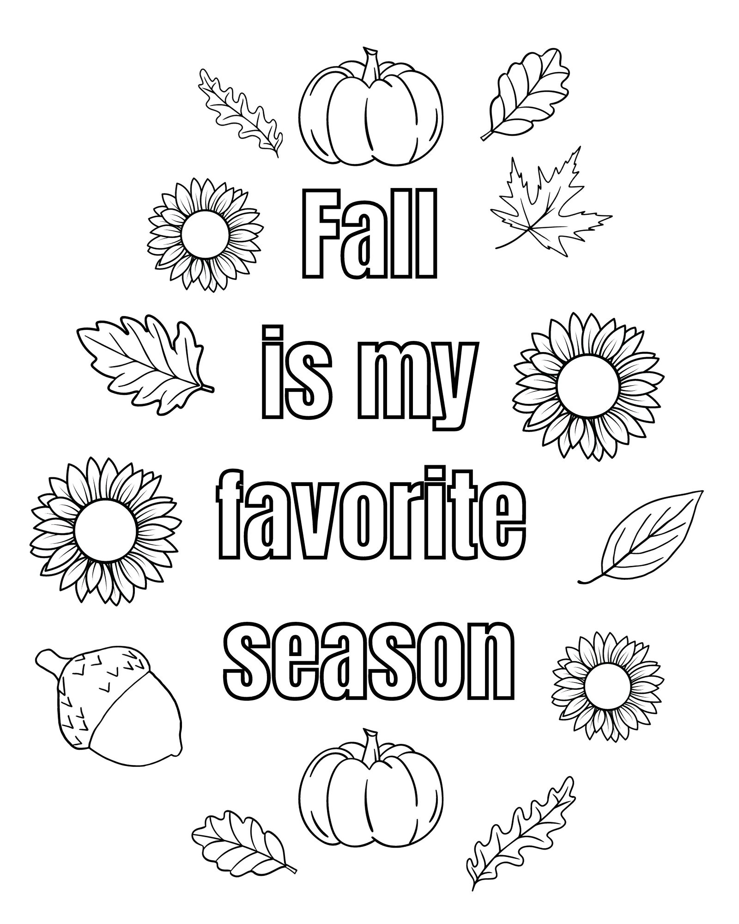 3 Fall Coloring Pages Hello Autumn Coloring Page Gnome Coloring Page ...