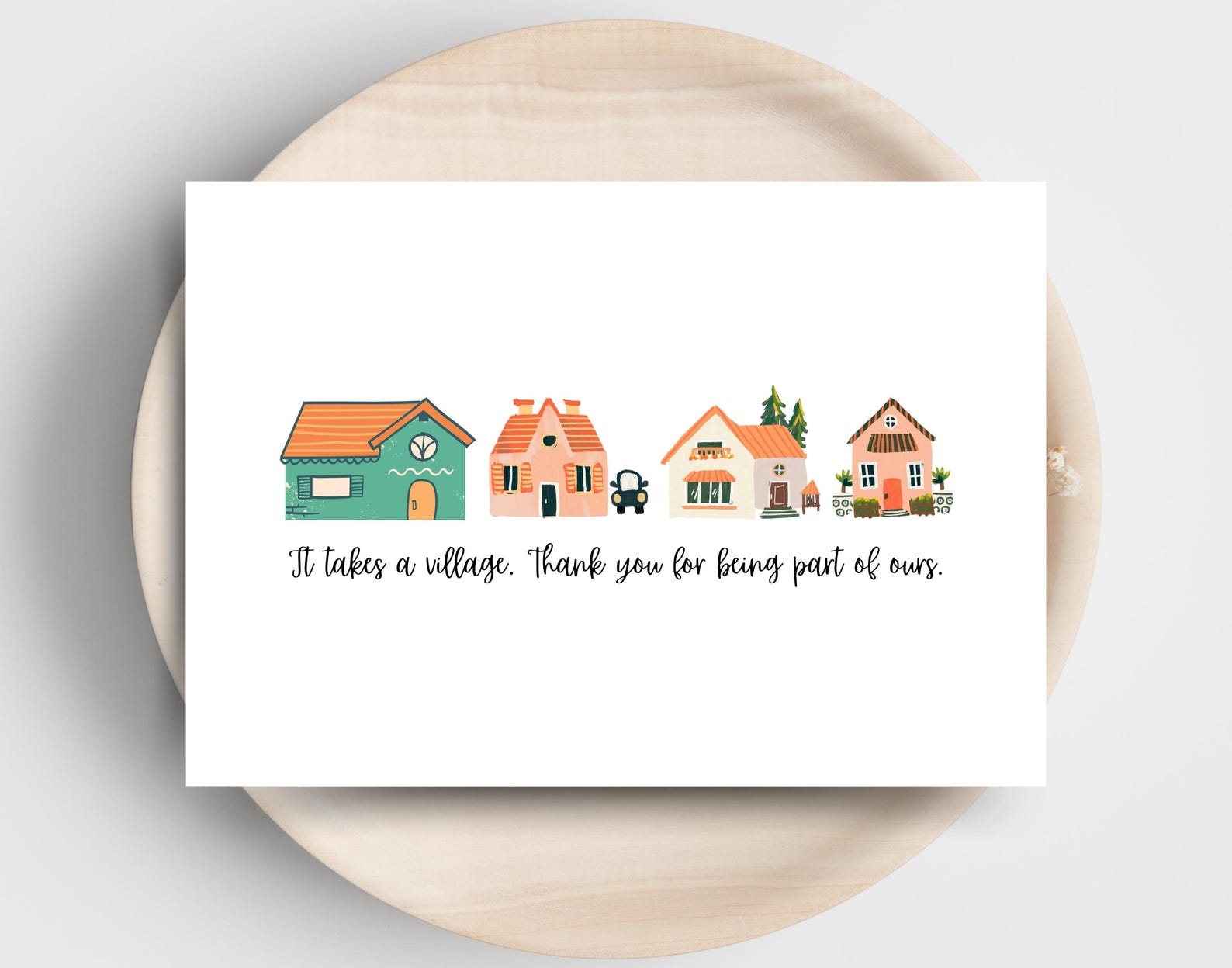 It Takes a Village Thank You Card - Heartfelt Appreciation for Your ...