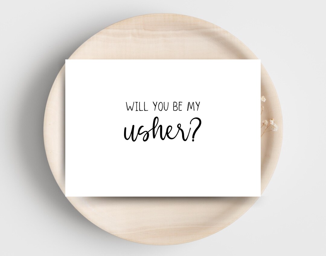 Printable Usher Proposal Card – “will You Be Our Usher?” – Wedding ...
