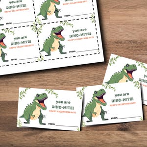 You Are Dino Mite Valentine Cards - Printable Classroom Valentines ...