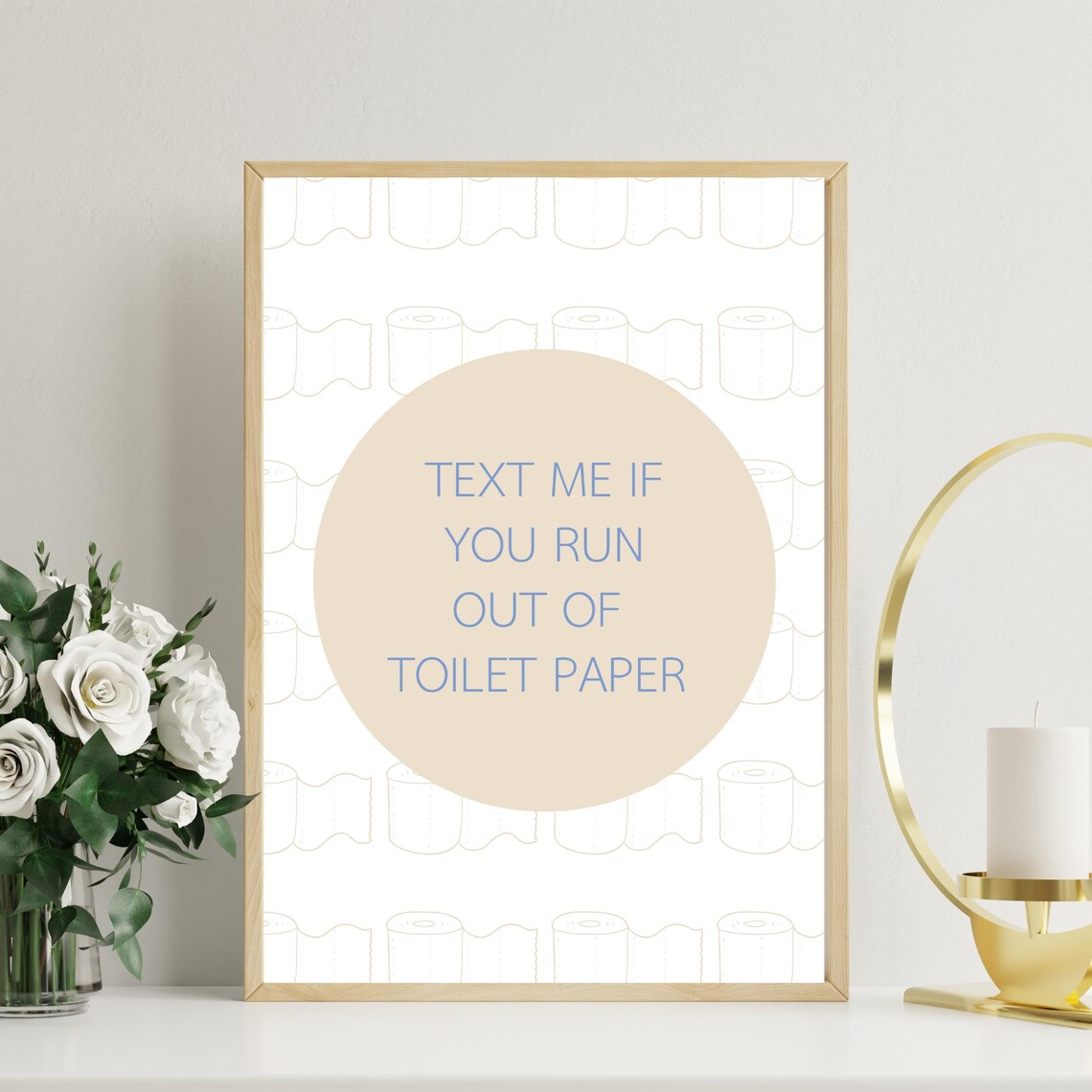 Text Me Toilet Paper Sign – Funny Bathroom Printable – Humorous Wall ...