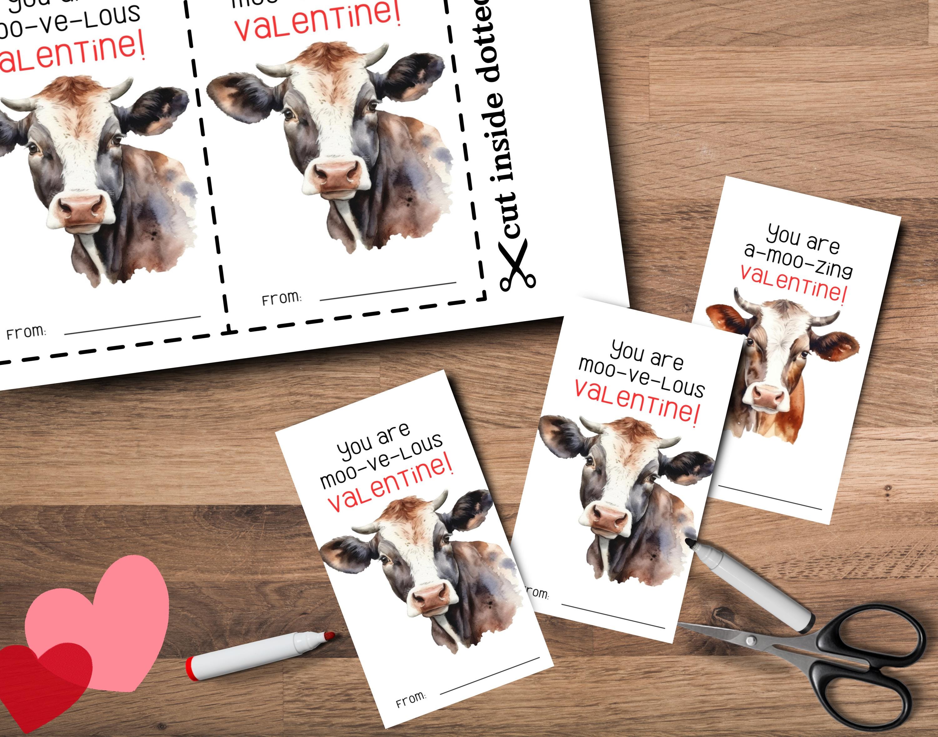 Funny Farm Cow Valentine Cards - Printable Classroom Valentines ...