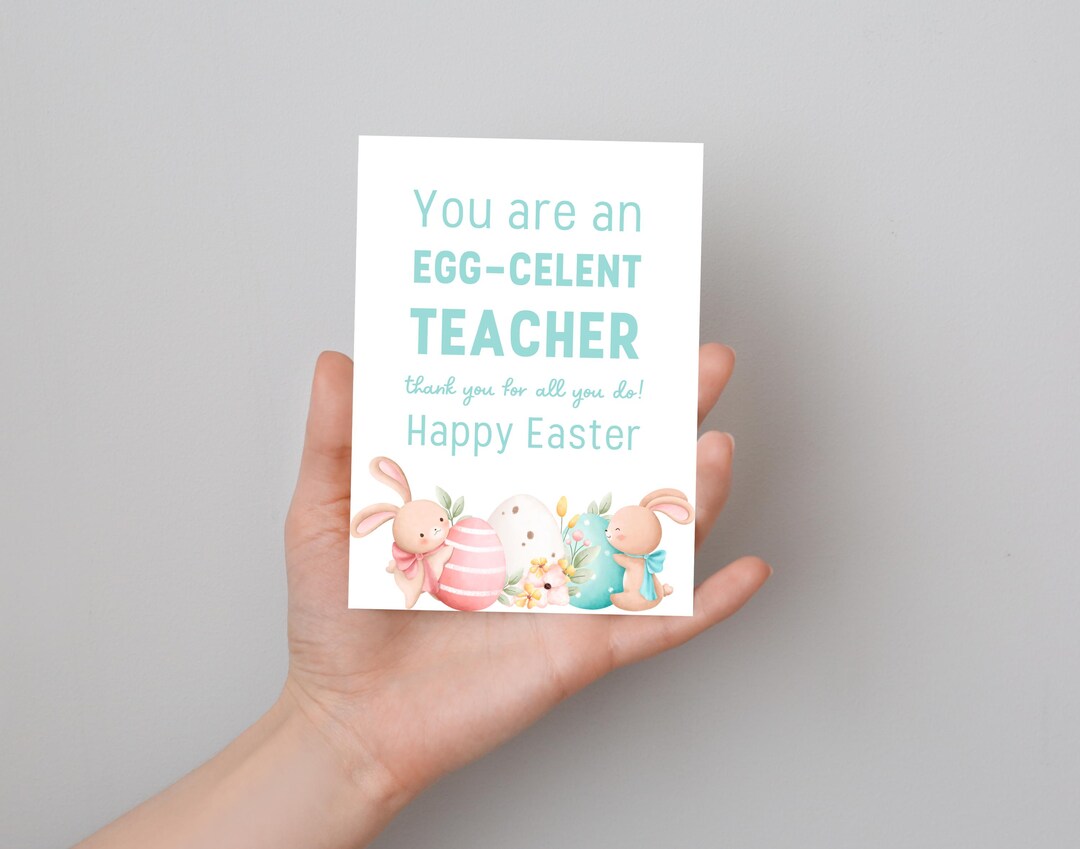 Teacher Appreciation Printable - Easter Thank You Note - Instant ...
