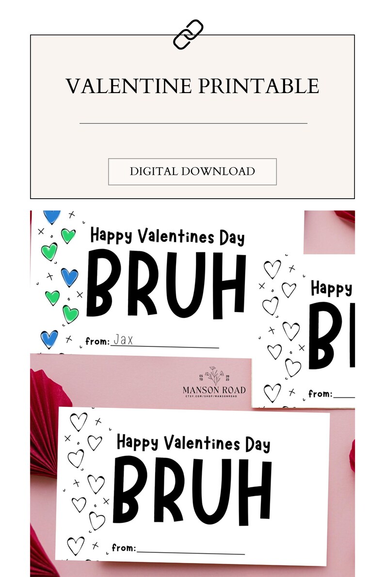 Bruh Valentines Day Cards - Printable Classroom Valentines - Digital ...