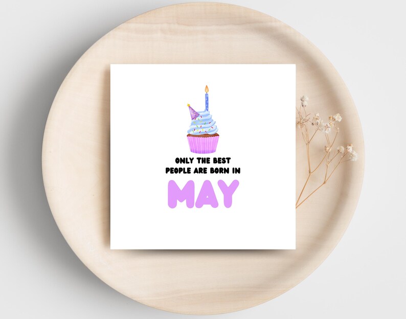 May Birthday Card - Best People Are Born in May - Printable Digital ...
